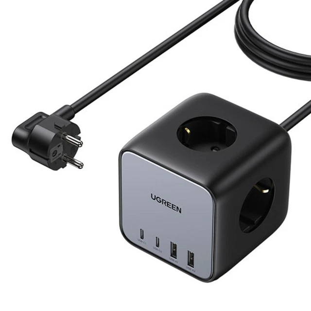UGREEN CUBO REGLETA Enchufes 65W USB/USB C + 3x Ac-Buchse Negro (CD268 ...