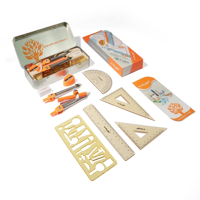 SET GEOMETRIA PER Studenti Compasso Goniometro Matematica con Righelli ...