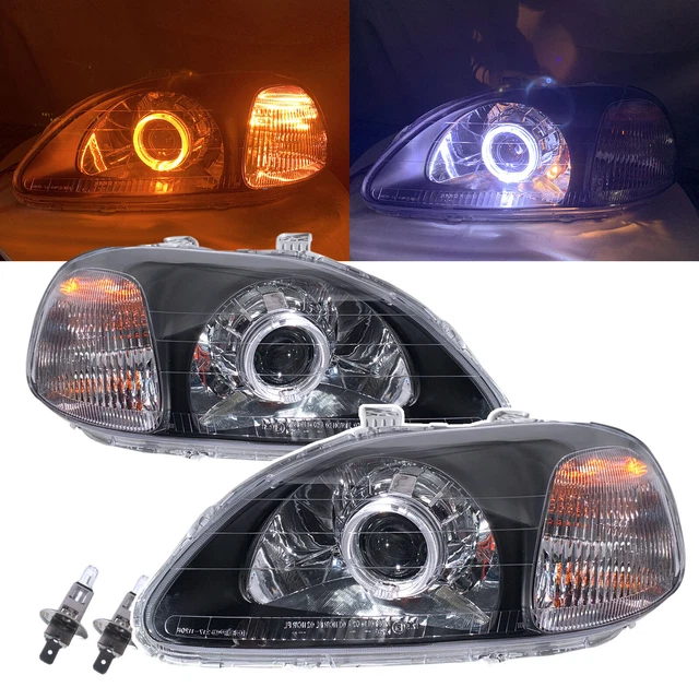 Fits Honda Civic Ej Ek Em 96 98 Guide Led Halo V2 Faro Fanale Freccia