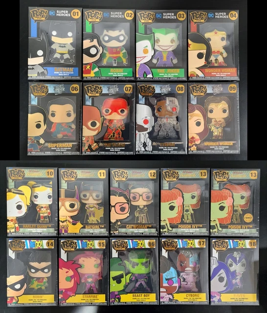 LOT OF 24 Funko Pop Pins - DC Comics Set with Rare Chase Pop! Pin + SE ...