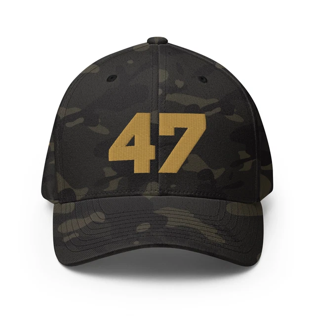 47 HAT CHARLIE Kirk Flex Fit Freedom Gold Embroidery USA Flag Trump Cap ...