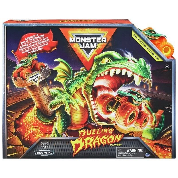 MONSTER JAM DUELING Dragon Playset with Dragon Monster Truck BRAND NEW ...