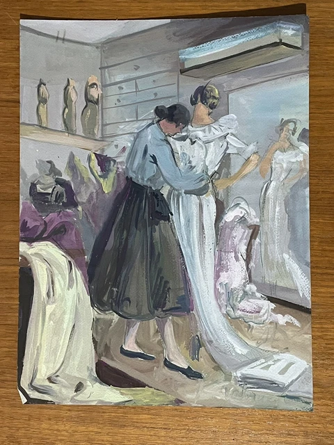 FOND ATELIER GHISLAINE De Ficquelmont (1911-1991)- Scène Symboliste ...