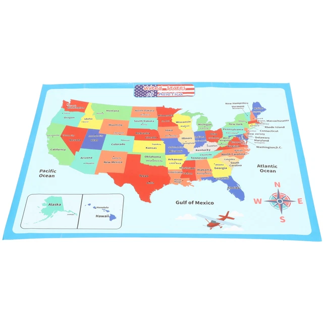 USA MAP KIDS Educational Preschool Posters United States Child £9.38 ...