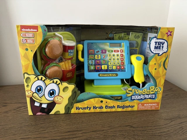 SPONGEBOB SQUAREPANTS KRUSTY Krab Cash Register Playset 35 Pcs New Kids ...