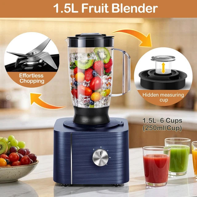 FOOD PROCESSOR, TOPSTRONG 11-in-1 food processor and blender with Blue ...