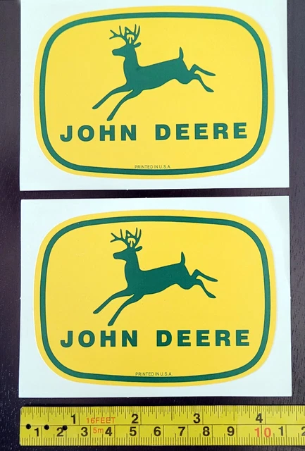 2 JOHN DEERE CLASSIC 4 LEGGED DEER 4" x 3" VINYL DECAL STICKERS & FREE ...