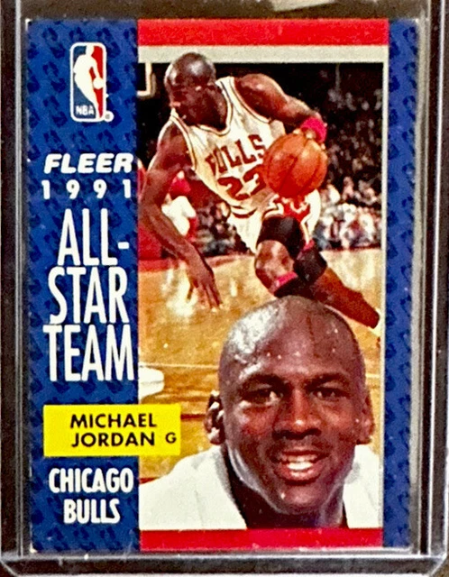 MICHAEL JORDAN - Carta Fleer Basketball All-Star Team 1991 #211 Chicago ...