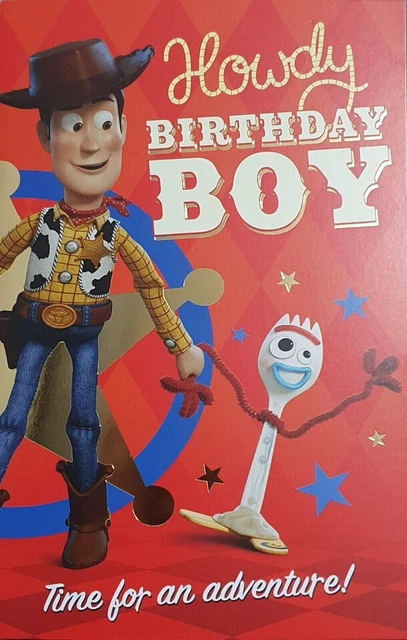 DISNEY PIXAR TOY Story Woody and Forky Birthday Boy Card £3.49 ...