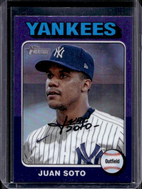 2024 TOPPS HERITAGE Juan Soto chrome violet réfracteur boîte chaude ...
