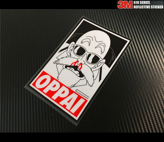 REFLECTIVE MASTER ROSHI OPPAI DRAGON BALL JDM Sticker #R10 EUR 5,51 ...