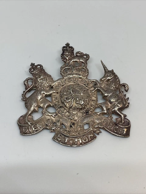 RARE ANTIQUE STERLING Silver Military Medal Crest Dieu et Mon Droit ...