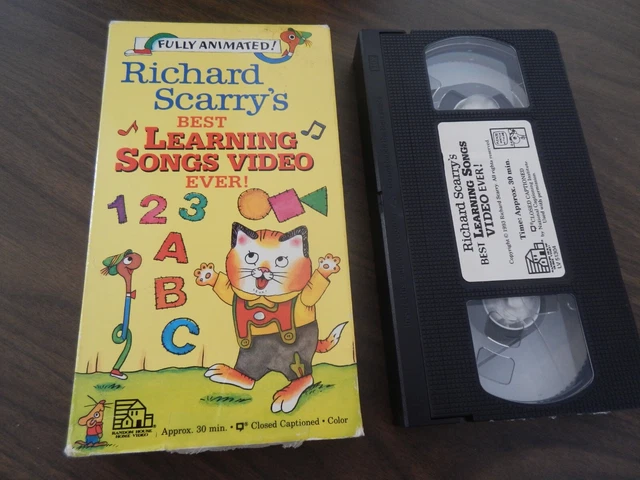 RICHARD SCARRY’S BEST Learning Songs Video Ever Vhs Scarry 1993 Kids ...