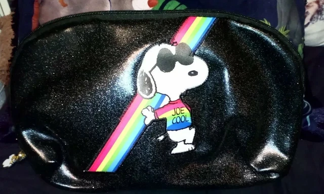 PRIMARK JOE COOL Snoopy Peanuts Makeup Bag Rainbow Woodstock keyring ...