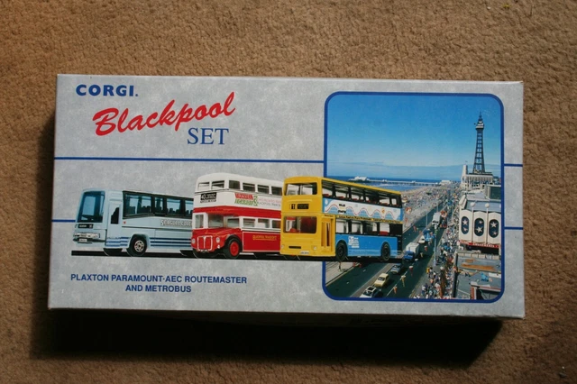 CORGI 97064 BLACKPOOL Bus Set Routemaster Plaxton Metrobus 00 Scale ...