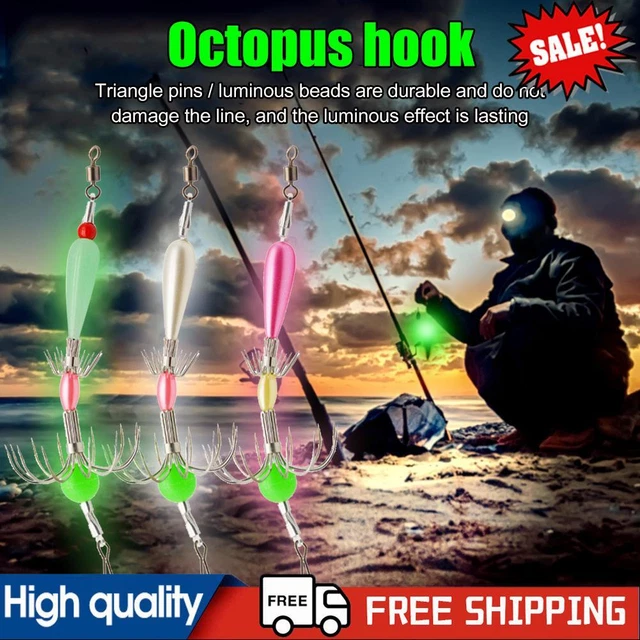 DOUBLE ROW FISHING Octopus Hook Carbon Steel Cuttlefish Soft Hook ...