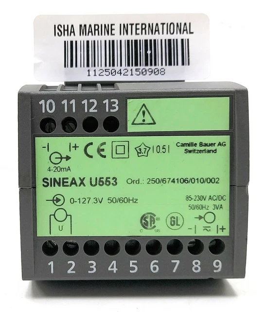 SINEAX U553 AC RMS Voltage Transducteur EUR 237,84 - PicClick FR