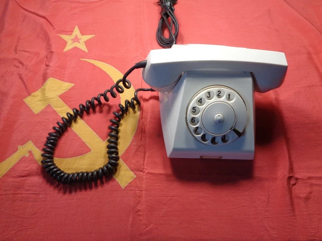 A117 VINTAGE VEF TA-68 Rotary Telephone White CCCP Russian Soviet USSR ...