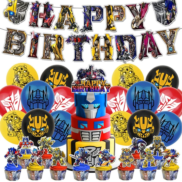 TRANSFORMERS THEME PARTY Supplies Birthday Banners Balloons Cake ...