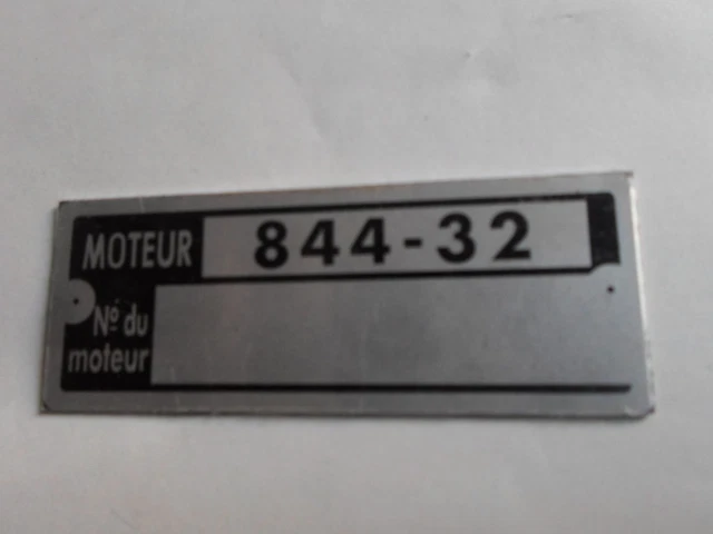 TYPENSCHILD RENAULT MOTOR-SCHILD IDplate moteur 844-32 plaque placa ...