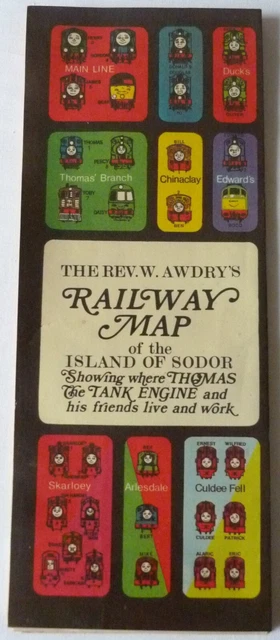 REV. W AWDRY'S Railway Map of the Island of Sodor - Very Rare - 1971 ...