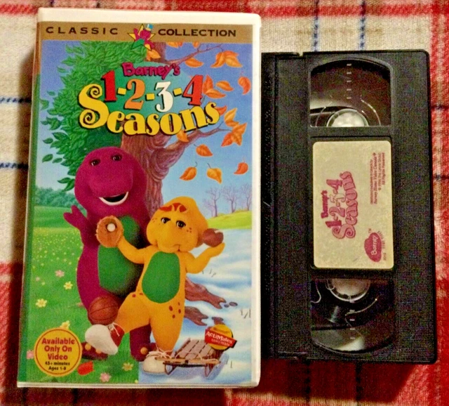 BARNEY'S 1-2-3-4 SEASONS | Canadian Clamshell VHS TAPE, Barney Home ...
