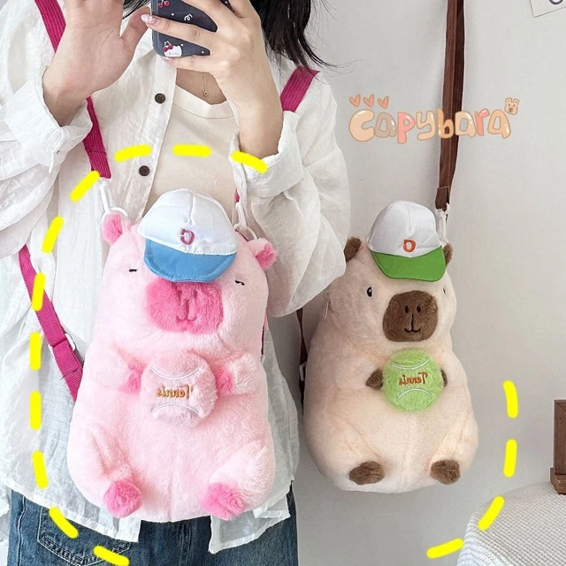 LARGE CAPACITY TENNIS Capybara Bag Animal Capybara Plush Backpack Cute ...