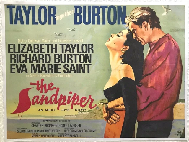 THE SANDPIPER ORIGINAL Movie Quad Poster 1965 Richard Burton Elizabeth ...