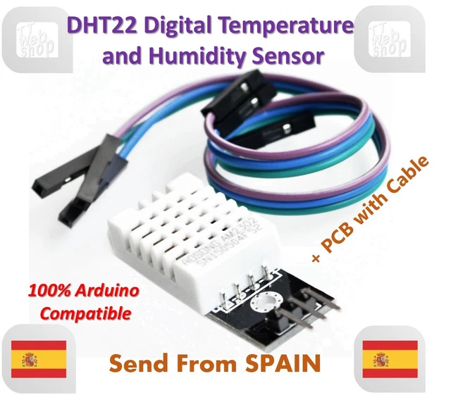 DHT22 DIGITAL TEMPERATURE Humidity Sensor AM2302 Module + PCB Cable for ...