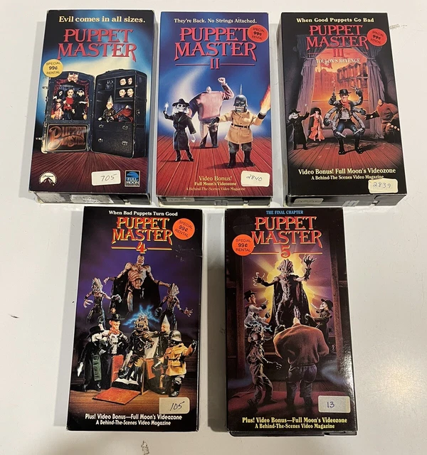 EXCELLENT PUPPET MASTER I, II, III, IV, V (1-5) VHS Lot in Cases Vtg ...
