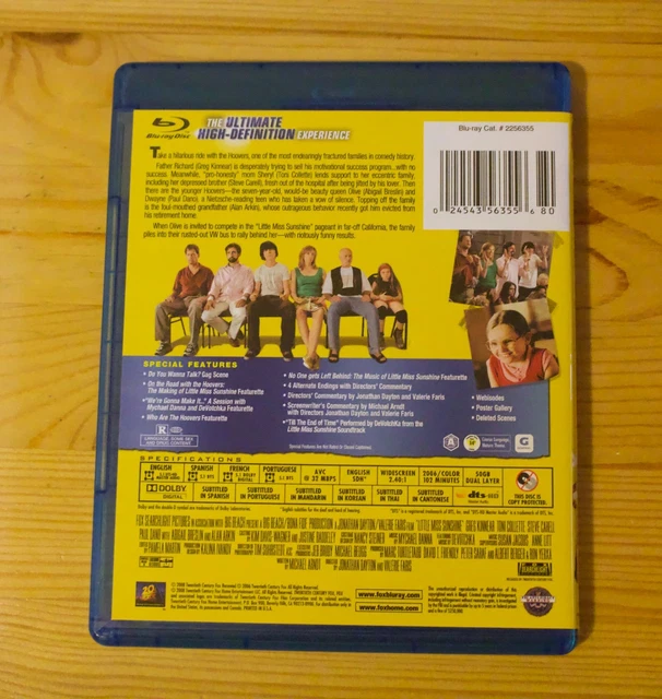 LITTLE MISS SUNSHINE Blu-ray Steve Carrell Greg Kinnear Toni Collette ...