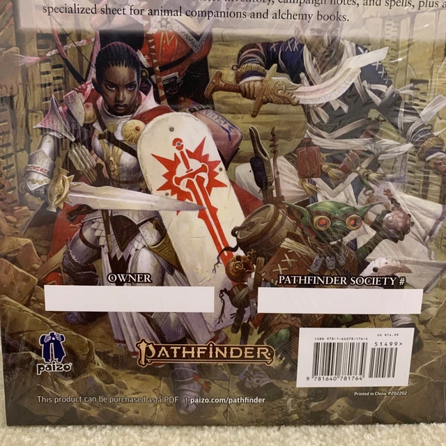 PATHFINDER RPG GAME Character Sheet Pack Second Edition Paizo PZ02202 ...
