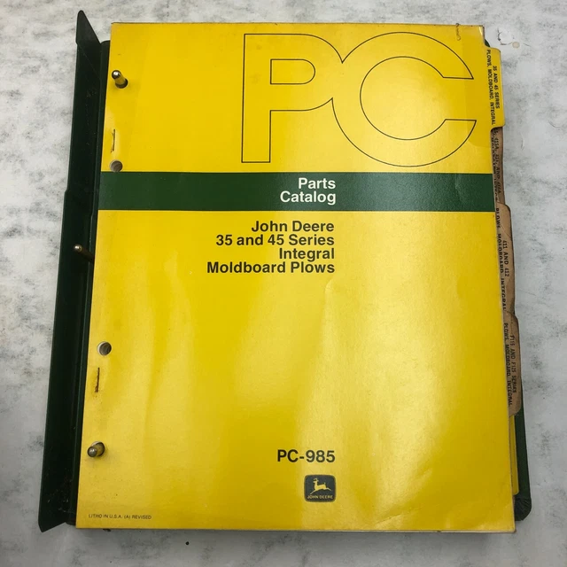 JOHN DEERE 34 45 Integral Moldboard Plows Parts Catalog Manual 1975 PC-985 $26.57 - PicClick CA