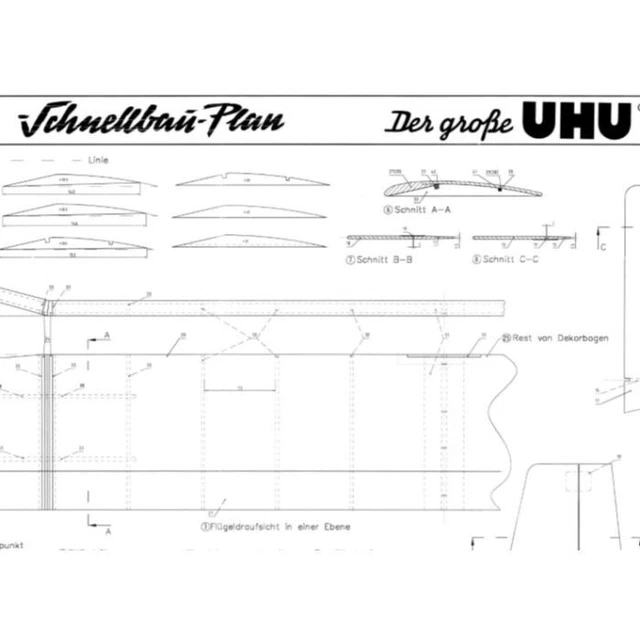 BAUPLAN DER GROSSE UHU Modellbauplan EUR 16,95 - PicClick DE
