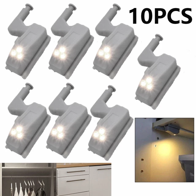 10X LED SENSOR Light Kitchen Cabinet Closet Cupboard Wardrobe Hinge Night Lamp £5.94 - PicClick UK
