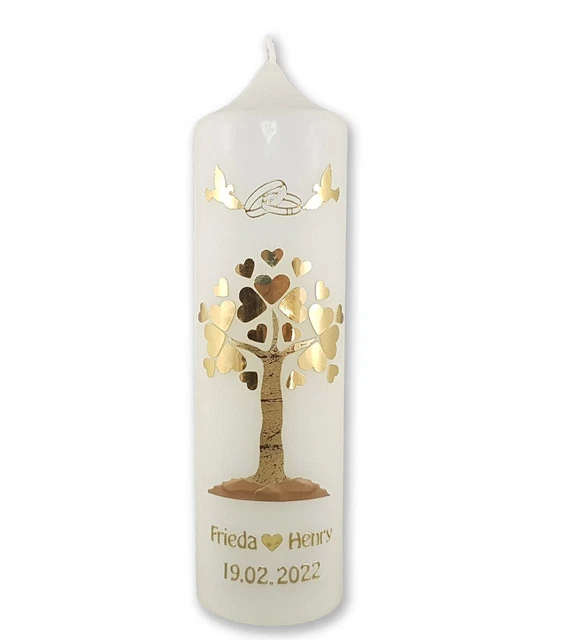 WEDDING CANDLE TREE of Life Golden Wedding Tree of Life Name Date ...