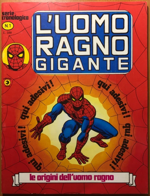 L’UOMO RAGNO GIGANTE 1 con Adesivi Serie Cronologica 1976 Editoriale ...