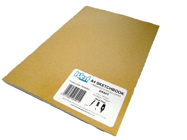 A4 BROWN KRAFT Artist Sketch Books Drawing Sketching Paper Pads ...