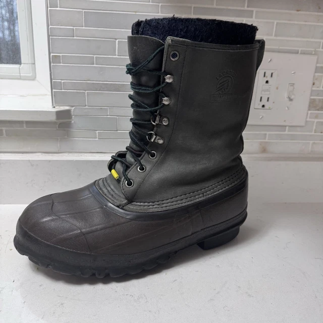 LACROSSE VINTAGE ICE Man Leather Boot Fiberglass Shank Sz 9 Men Winter ...