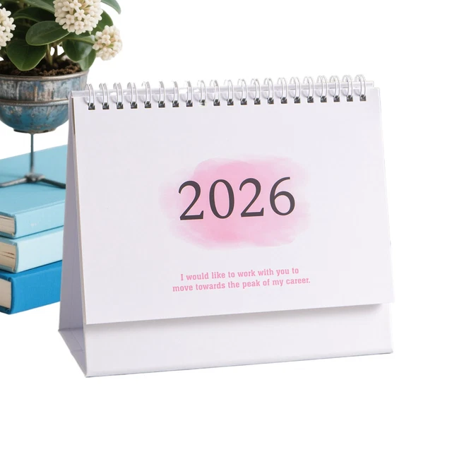 MINI DESK CALENDAR 2025-2026 Small Standing Flip Calendar Pink $21.34 - PicClick AU