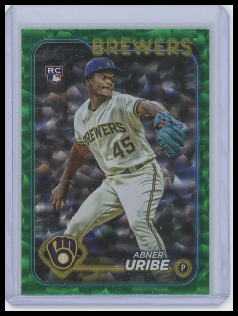 ABNER URIBE 2024 Topps #310 Rookie lamina verde/499 Milwaukee Brewers ...
