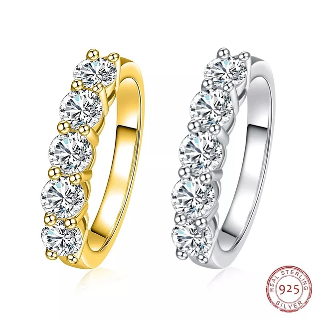 2CT RING ETERNITY Diamond Test Pass Round Lab-Created VVS1/D/Excellent ...