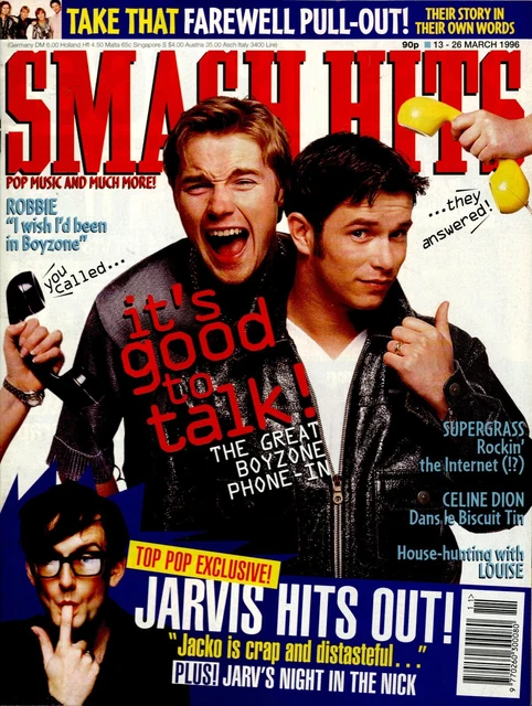 SMASH HITS 1996 Jarvis Boyzone Supergrass Take That Celine Dion Robbie ...