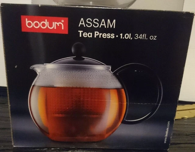 BODUM GLASS ASSAM Tea Press/Teapot Herbal Tea Black 1 l EUR 11,82 ...