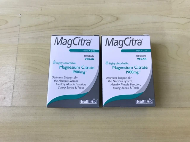 2 X HEALTHAID MagCitra - Magnesium Citrate 1900mg - 2 x 60 (120 ...