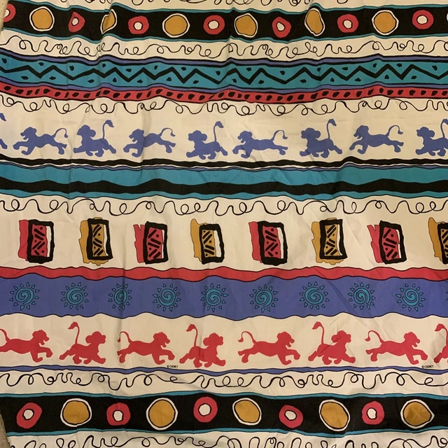 VINTAGE 90S DISNEY The Lion King Twin Fitted Bed Sheets Simba Nala ...
