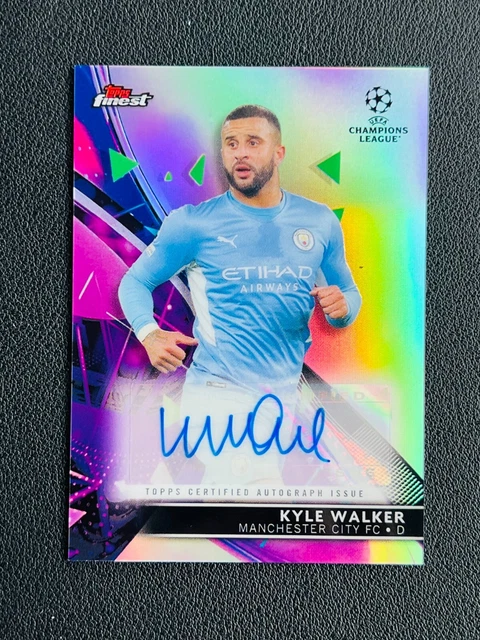 2021-22 TOPPS FINEST UEFA Kyle Walker Refractor Auto Manchester City ...