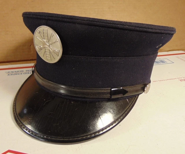 VINTAGE FIRE CRAVENETTE All Wool Cap Hat Fireman Department Size 7 1/4 ...