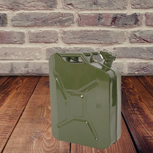 JERRY CAN PETROL Diesel Fuel Container With Pouring Spout Metal Storage ...
