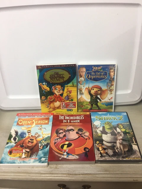 LOT O5 CHILDREN’S Movies - Incredibles Shrek 2 Despereaux Open Season ...